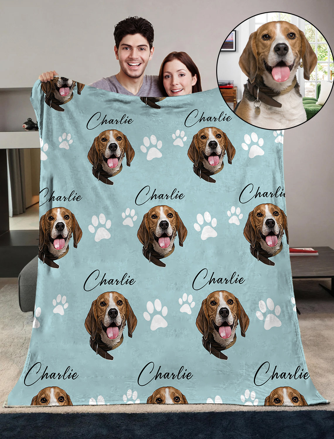 Custom Pet Blanket From Your Pet Photo, Name Custom Dog Blanket ...