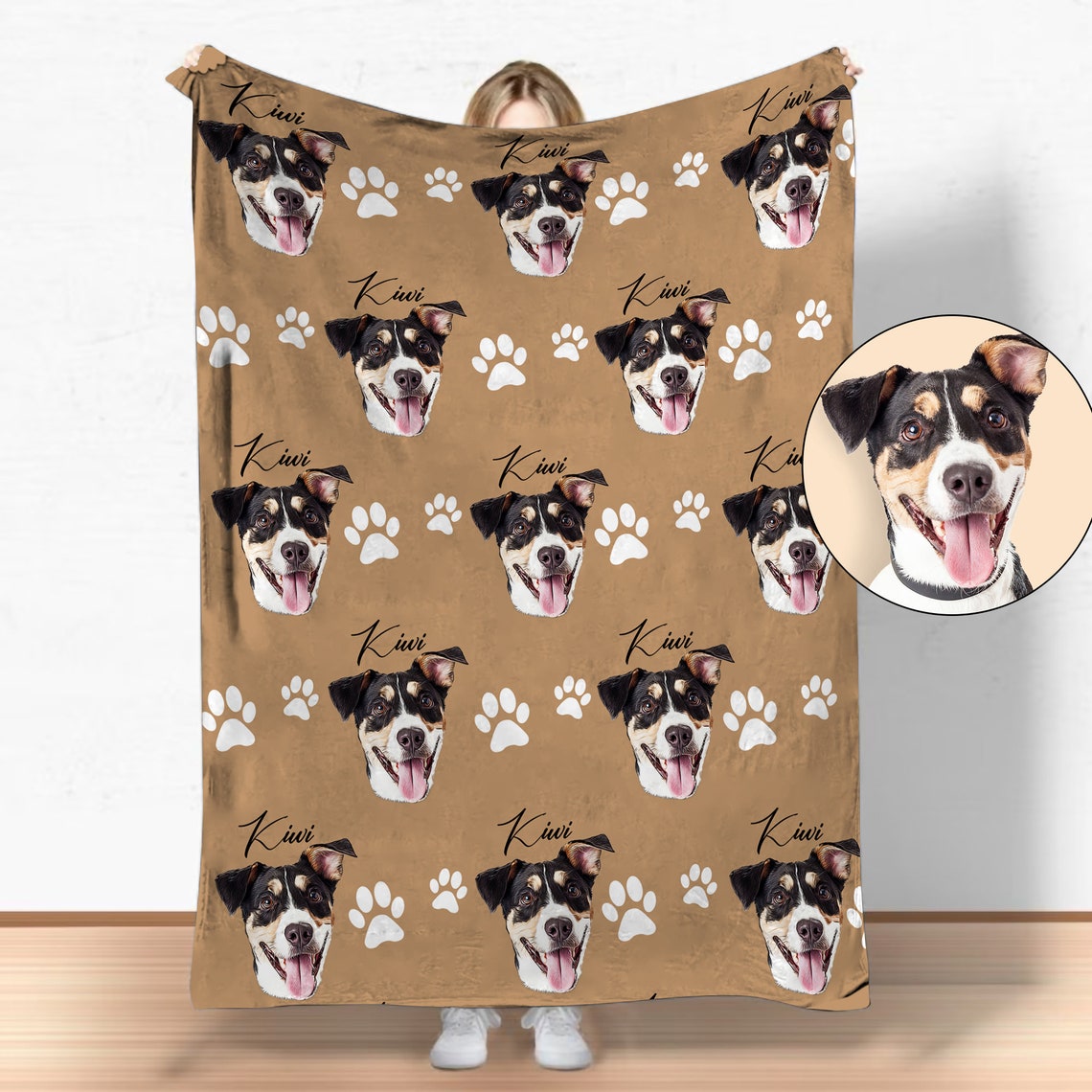 Custom Pet Blanket From Your Pet Photo, Name Custom Dog Blanket ...