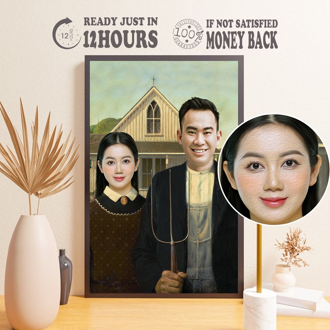 Personalized American Gothic Portrait From Your Photo Halloween Gift ...