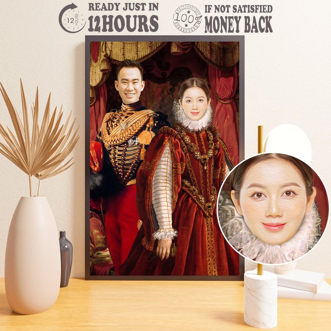 Custom King and Queen Portrait Victorian Portrait From Your - Etsy
