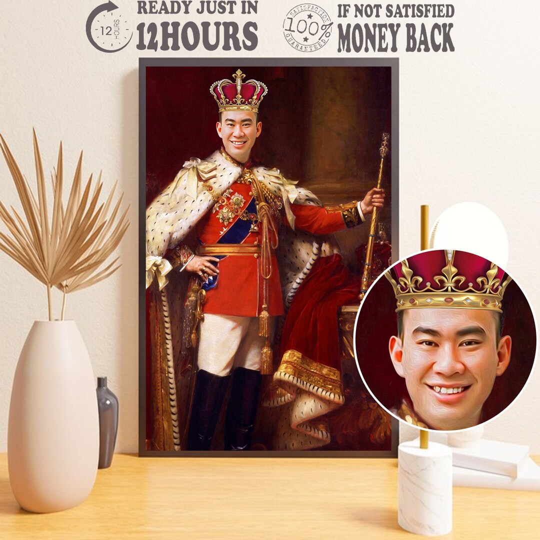 Custom King Royal Portrait, Victorian Portrait From Your Photo,portrait ...