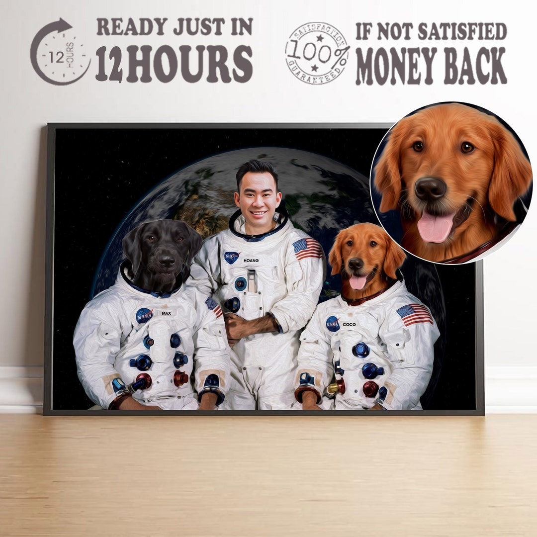 Personalised Astronaut Portrait From Photo, Custom Gift, NASA Portrait ...