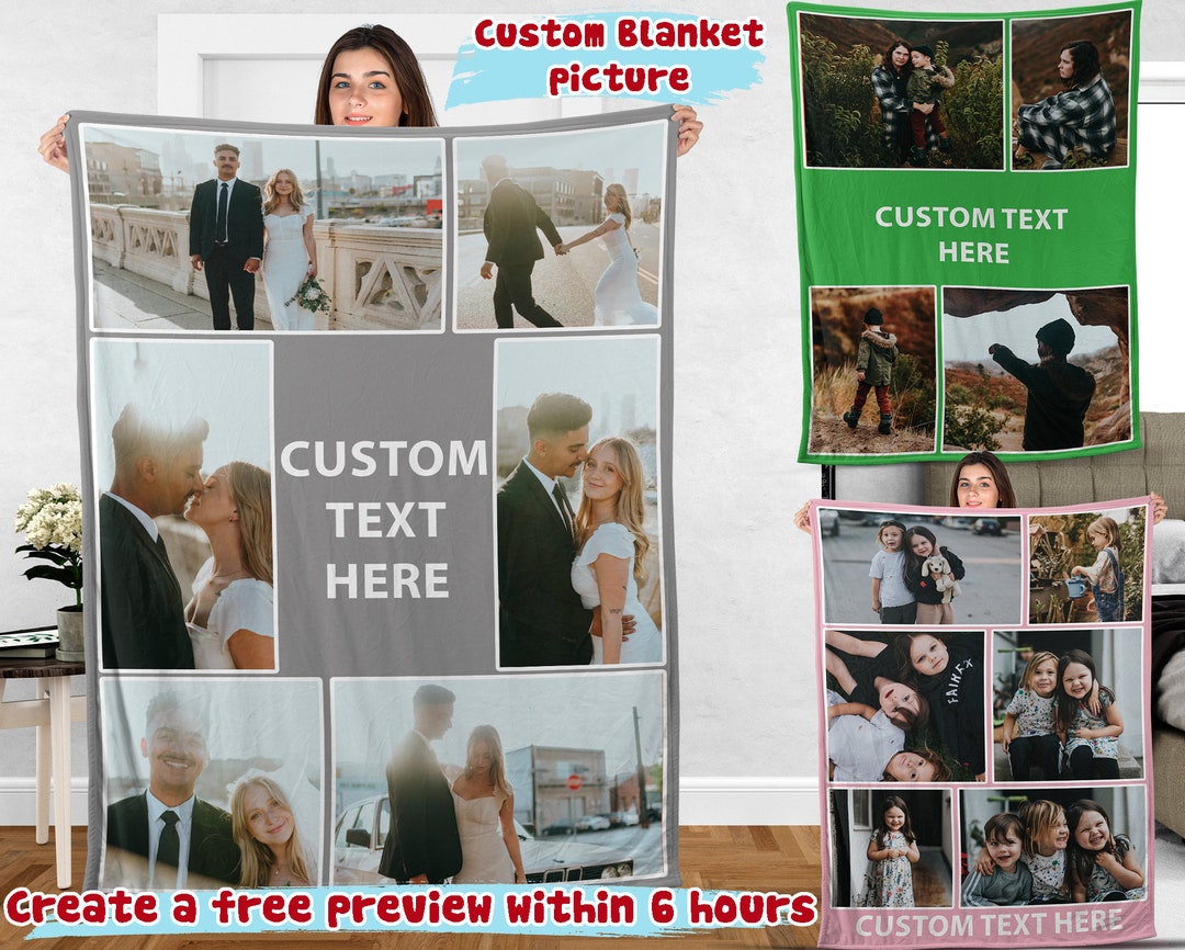 Personalized Photo Blanket, Graduation Gifts, Custom Photo Collage ...