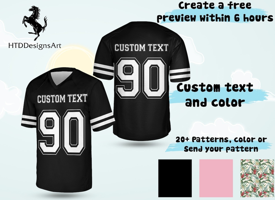 Custom Unisex Jersey With Your Team Name & Number, Personalized Text ...