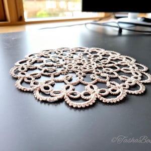 Tatting Doily, Handcrafted Cotton Coaster, Lace Doily, Beige Cotton ...