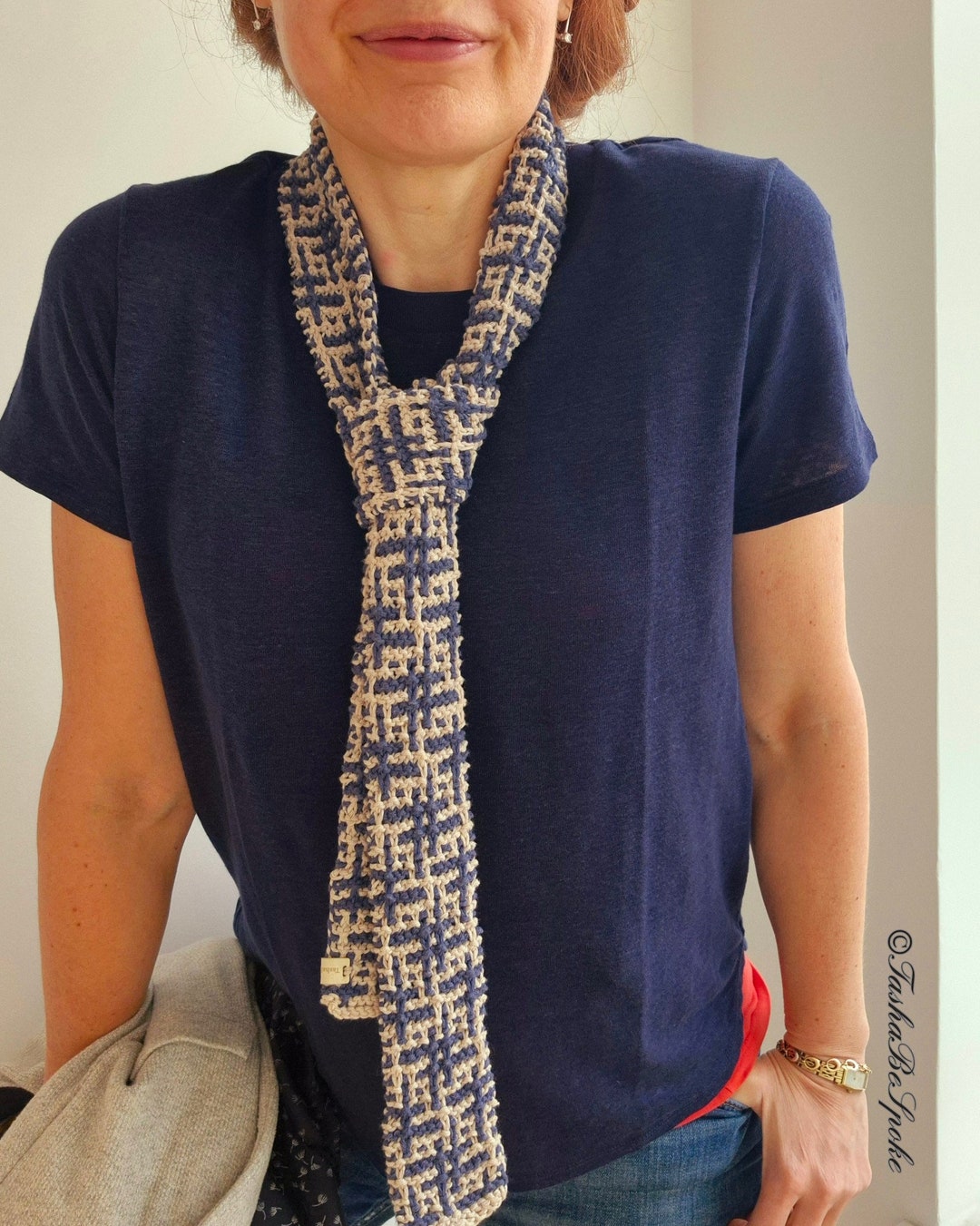 Handmade Tie, Unisex Knitted Tie, Hashtag Knit Tie, Gift for Women ...