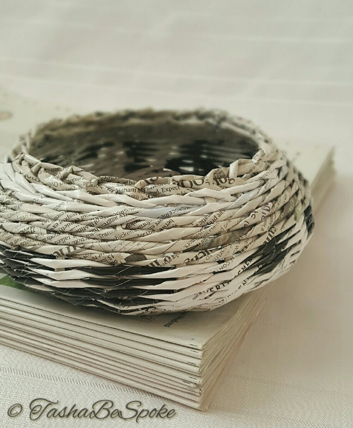 Decorative Woven Round Basket Organizer Paper Wicker - Etsy