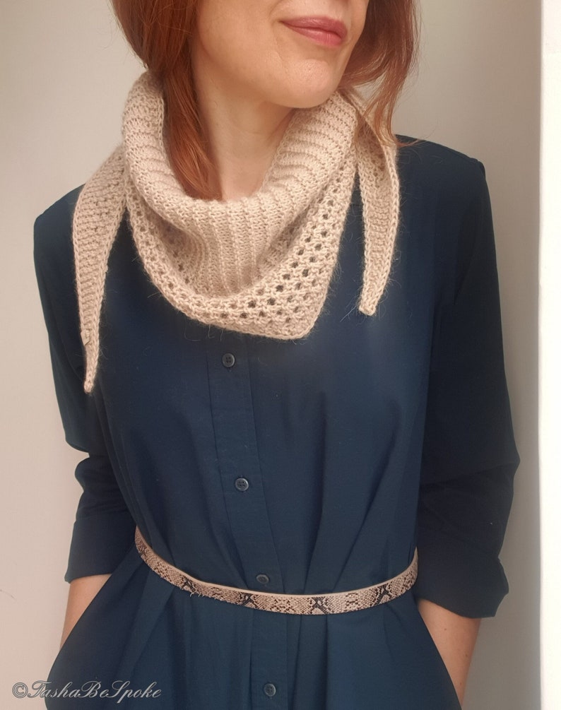 Hand Knitted Shawl, Knitted Women Scarf, Little Neck Shawlette, Alpaca ...
