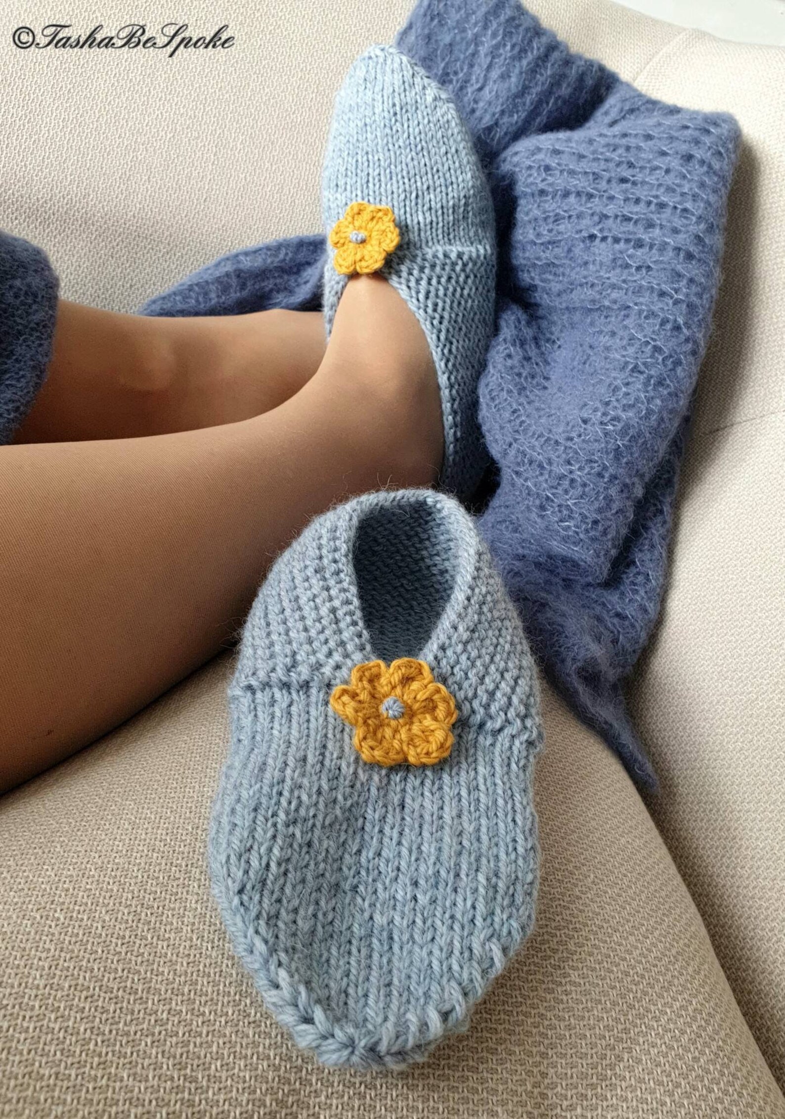 Wool Knitted Slippers, Custom Made Slippers, Ballet Style Home Socks ...