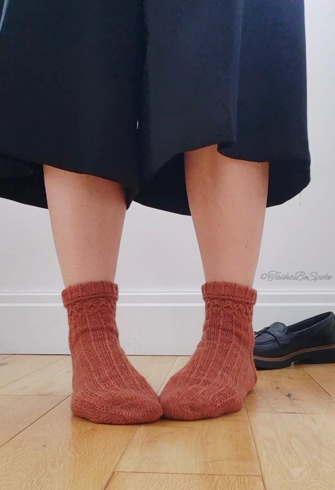 Hand Knitted Merino Yak Socks, Autumn Rust Colour, Women’s Size UK 5.5 ...
