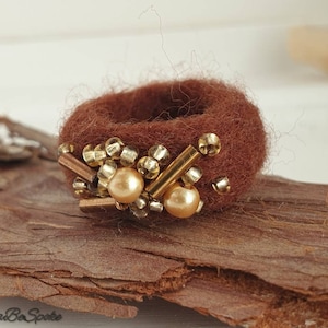 Felted Ring, Handmade Jewelry, Wool Ring, Needle Felted Jewelry, Gift ...