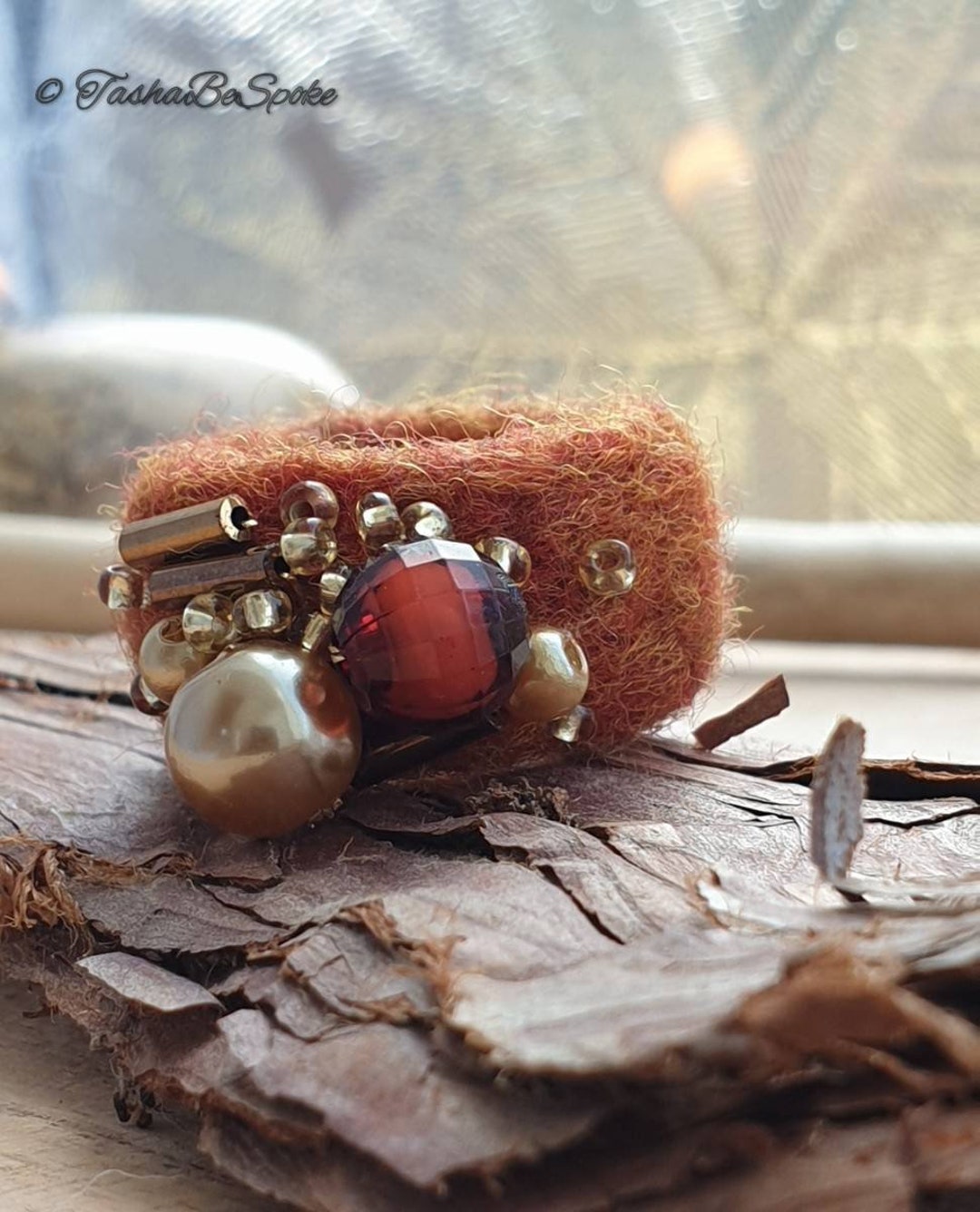 Handmade Felted Ring Merino Wool Beaded Jewellery - Etsy
