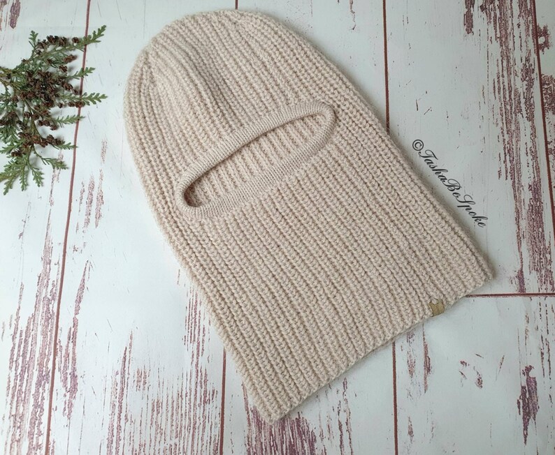 Luxurious Knitted Balaclava, Wool and Mohair Bonnet Hat, Winter Full ...