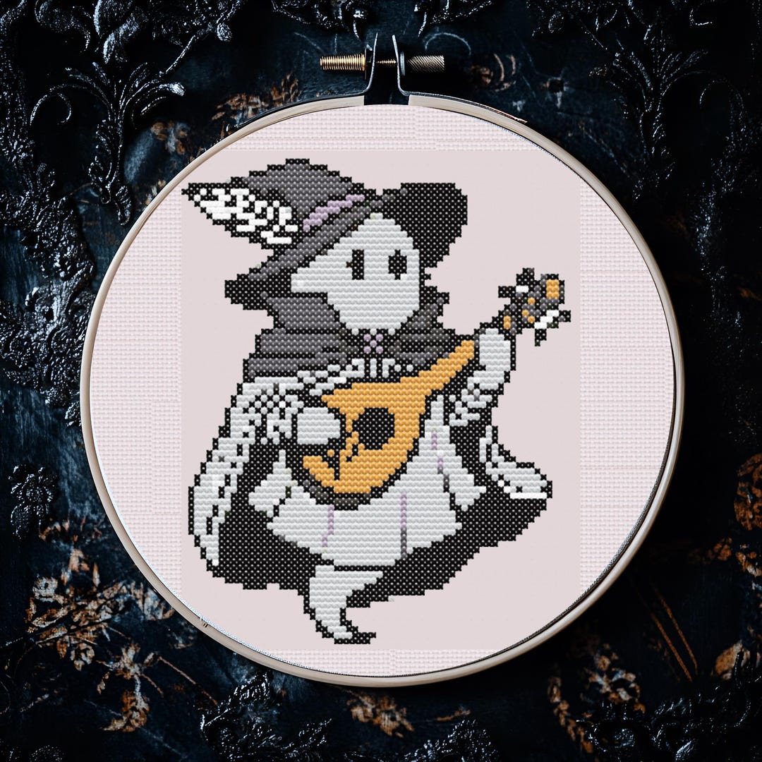 Dnd Cross Stitch Pattern, Ghost Bard DND, 65 X 82, Fantasy Cross Stitch ...