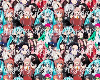 Anime Seamless Pattern | Etsy