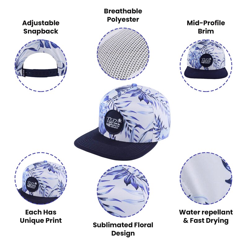 Blue Flowers Tropical Flower Pattern Hats for Men and Women | Tropical ...