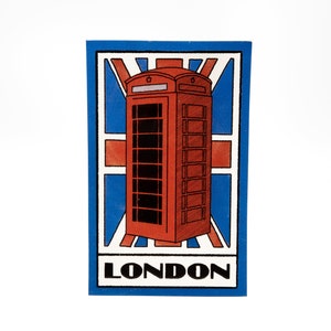 Retro Style London Red Phone Booth Travel Sticker. Vintage Luggage ...