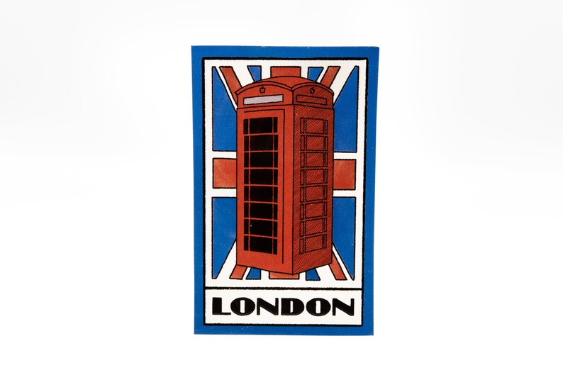 Retro Style London Red Phone Booth Travel Sticker. Vintage | Etsy
