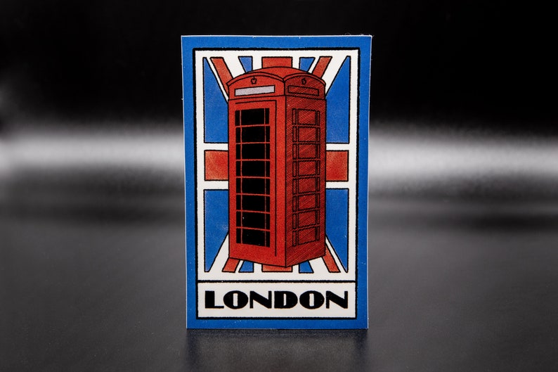 Retro Style London Red Phone Booth Travel Sticker. Vintage | Etsy