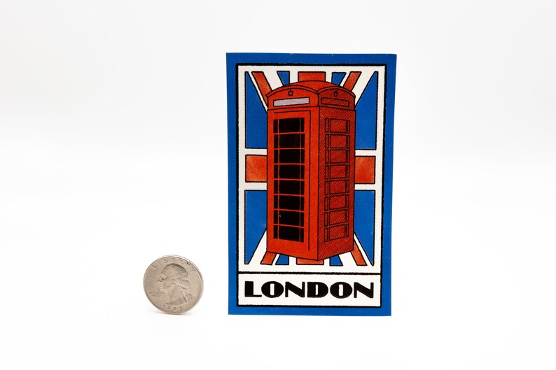 Retro Style London Red Phone Booth Travel Sticker. Vintage | Etsy