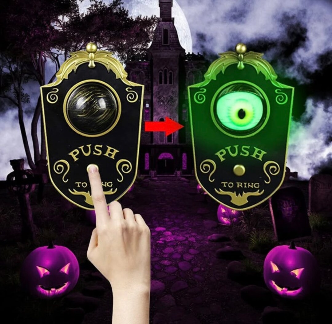 Halloween Hanging Door Bell/ Demonic Talking One Eye Ring Bell - Etsy