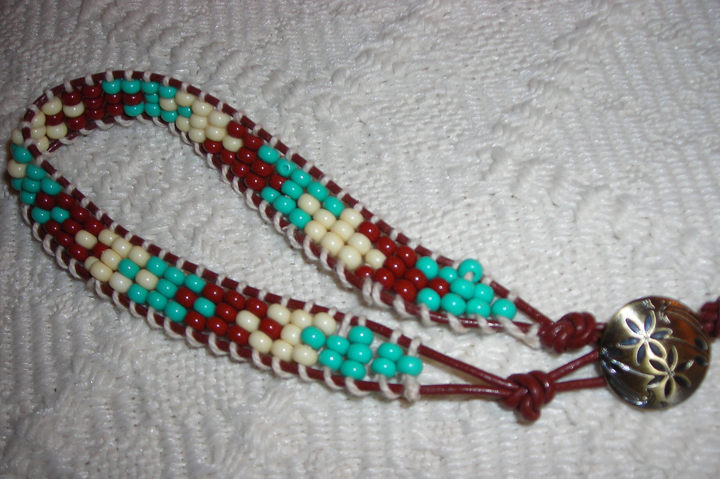 Native American Beaded Wrap Bracelet. Leather Cords Wrap | Etsy