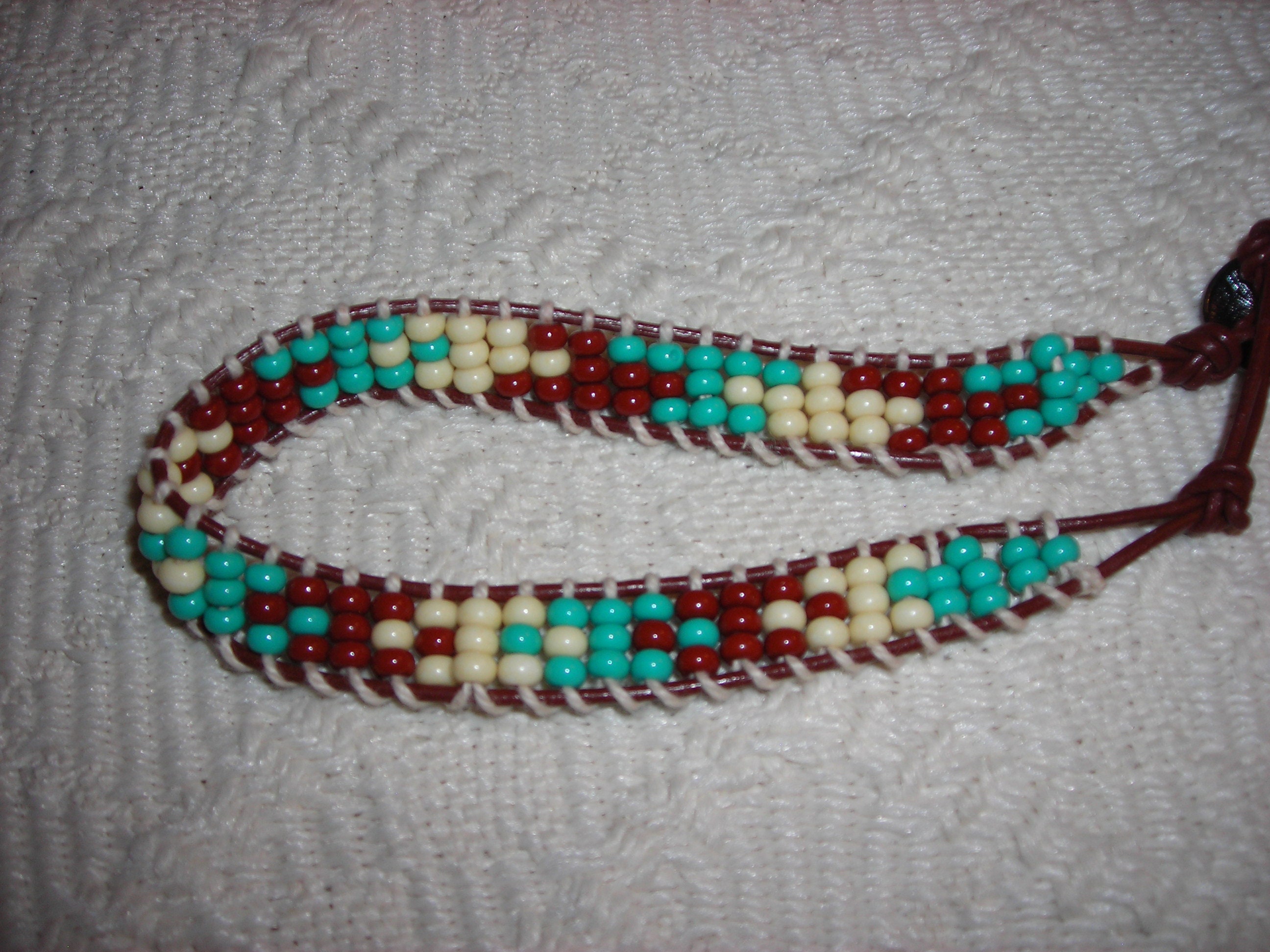 Native American Beaded Wrap Bracelet. Leather Cords Wrap | Etsy