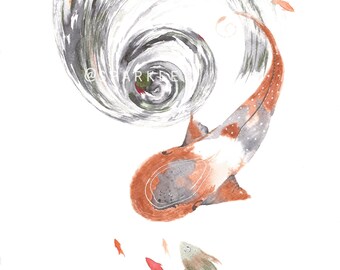 Koi fish print | Etsy