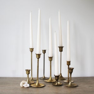 9 Brass Mismatched Candlesticks Wedding Decor Candle Sticks Graduated ...
