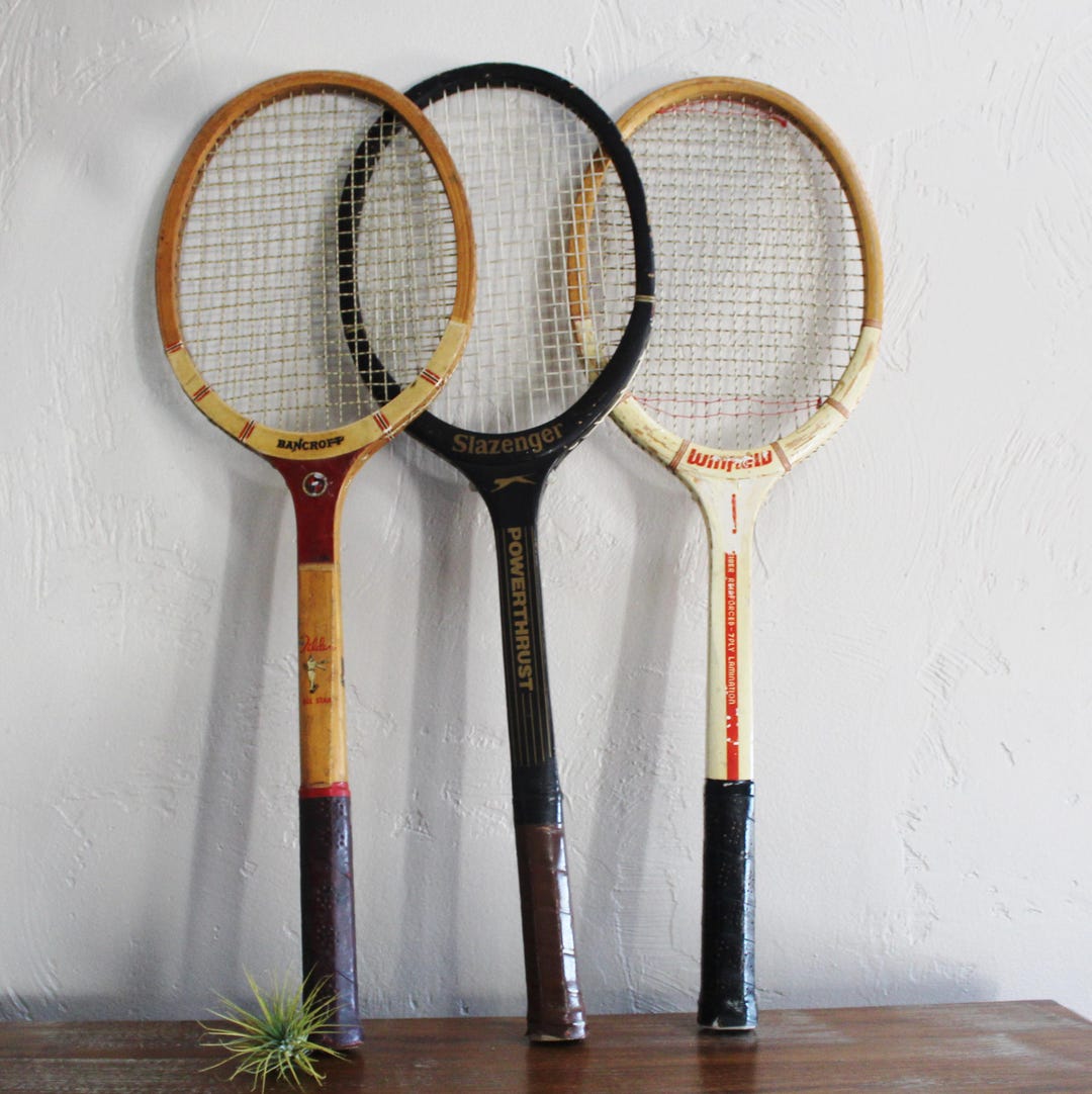 Vintage Tennis Racquet, Old Wood Tennis Racquet Gift for Dad Wooden ...