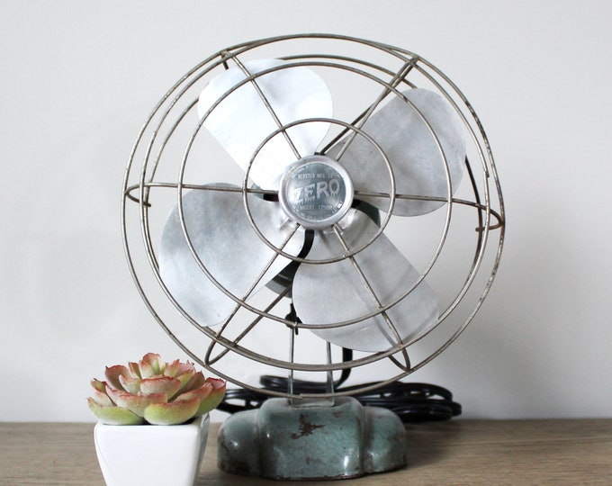 Vintage 1950's Electric Fan, Bersted Mfg Zero Model Fan, Turquoise Fan ...
