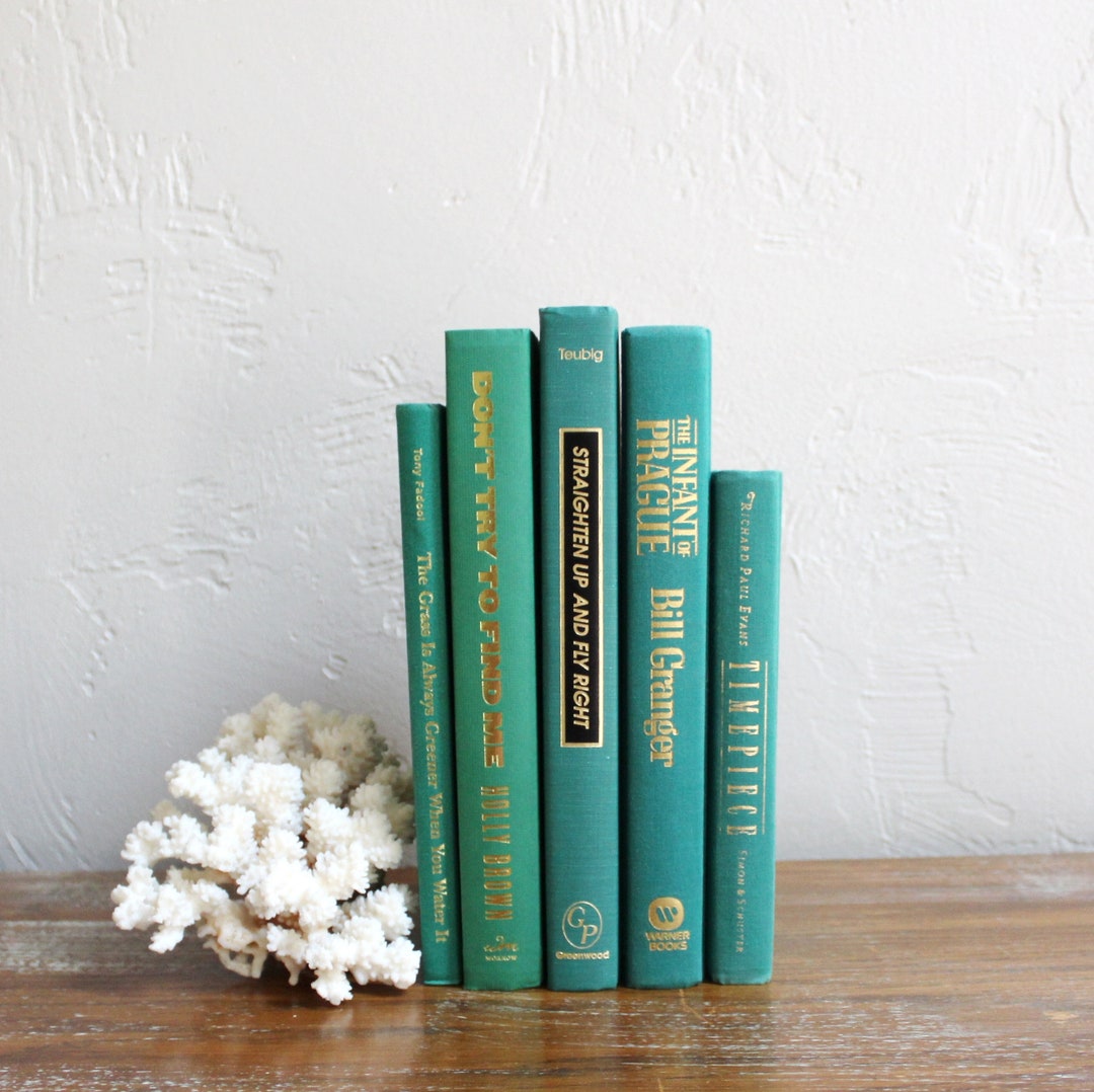 5 Emerald Green Books by Color, Kelly Green Book Set Dark Green ...