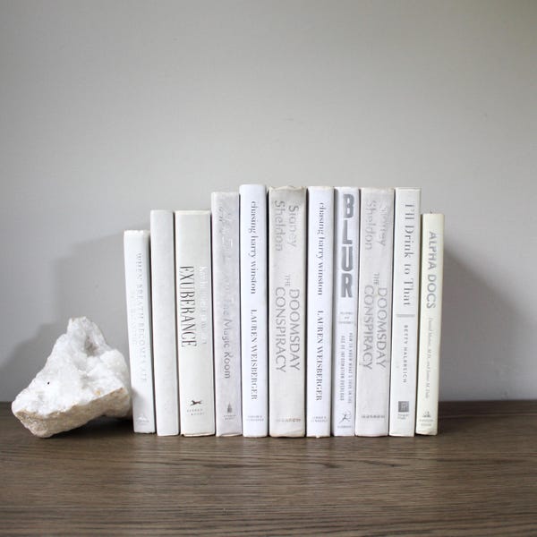 White Decorative Books - Etsy