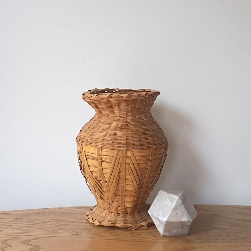 Rattan Vase - Etsy