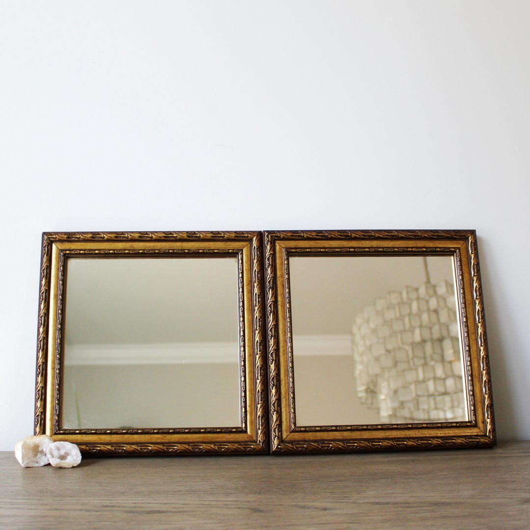 Choose Vintage Gold Square Mirror, Ornate Gilt Mirror, Small Gold Wall ...