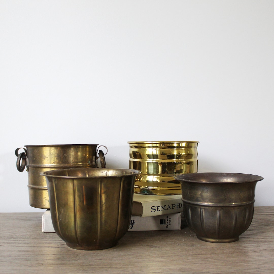 Choose Your Small Vintage Brass Planter, Brass Plant Pot, Brass Plant ...