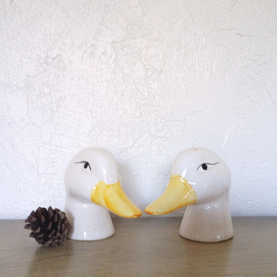 Vintage Ceramic Duck Goose Head Salt and Pepper Shaker Set, Farmhouse ...