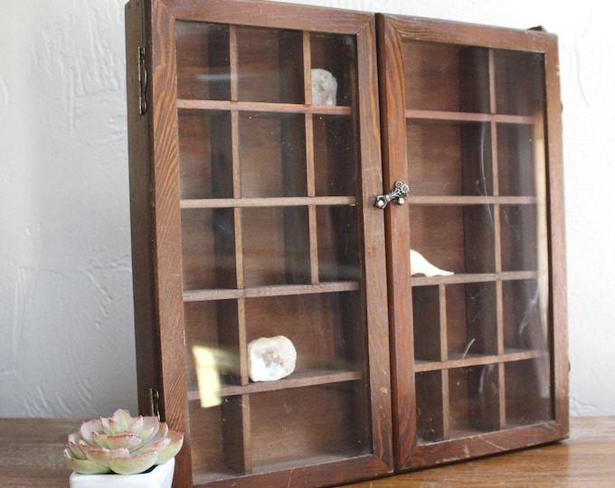 Wood Shadow Box Display Shelf Curio Display Cabinet Wall Shelf Cubby ...