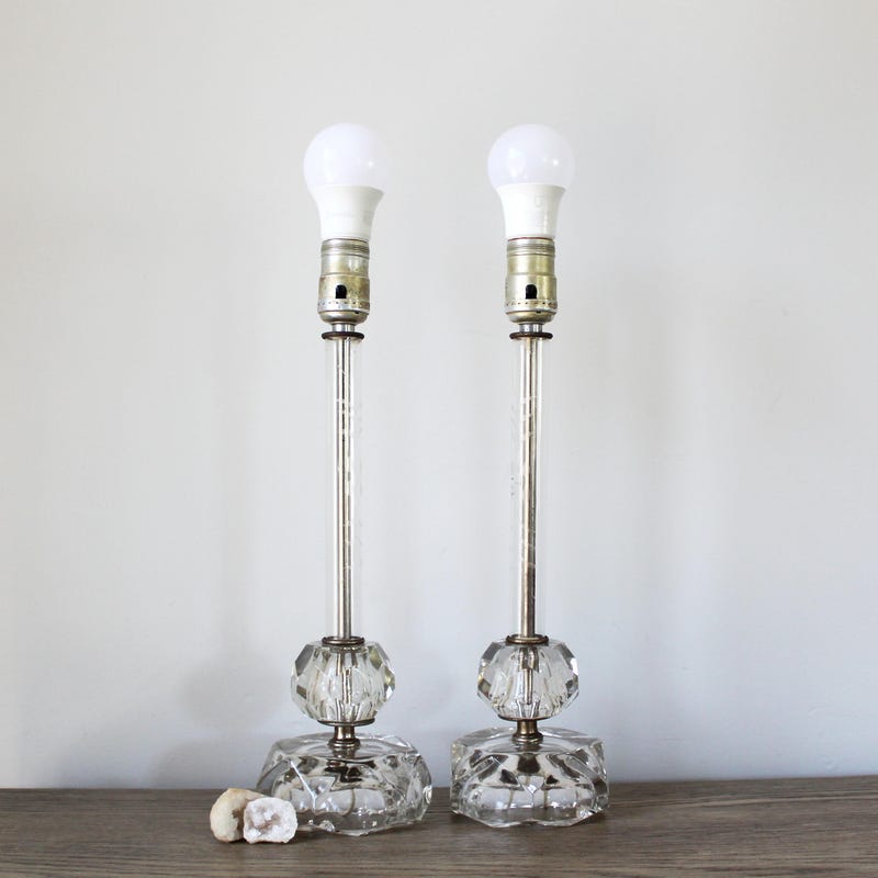 Glass Column Lamp - Etsy