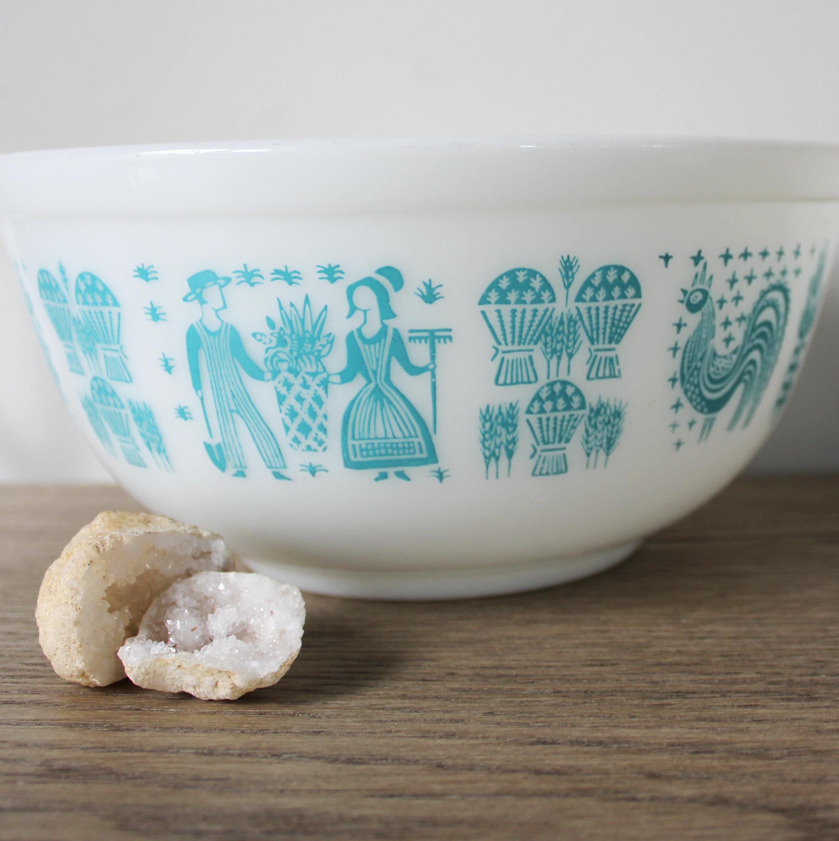 Vintage 403 Amish Butterprint Pyrex Mixing Bowl, Blue Pyrex Nesting ...