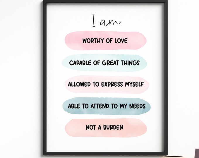 I Am Affirmations, Positive Affirmation Poster, Affirmation Print ...