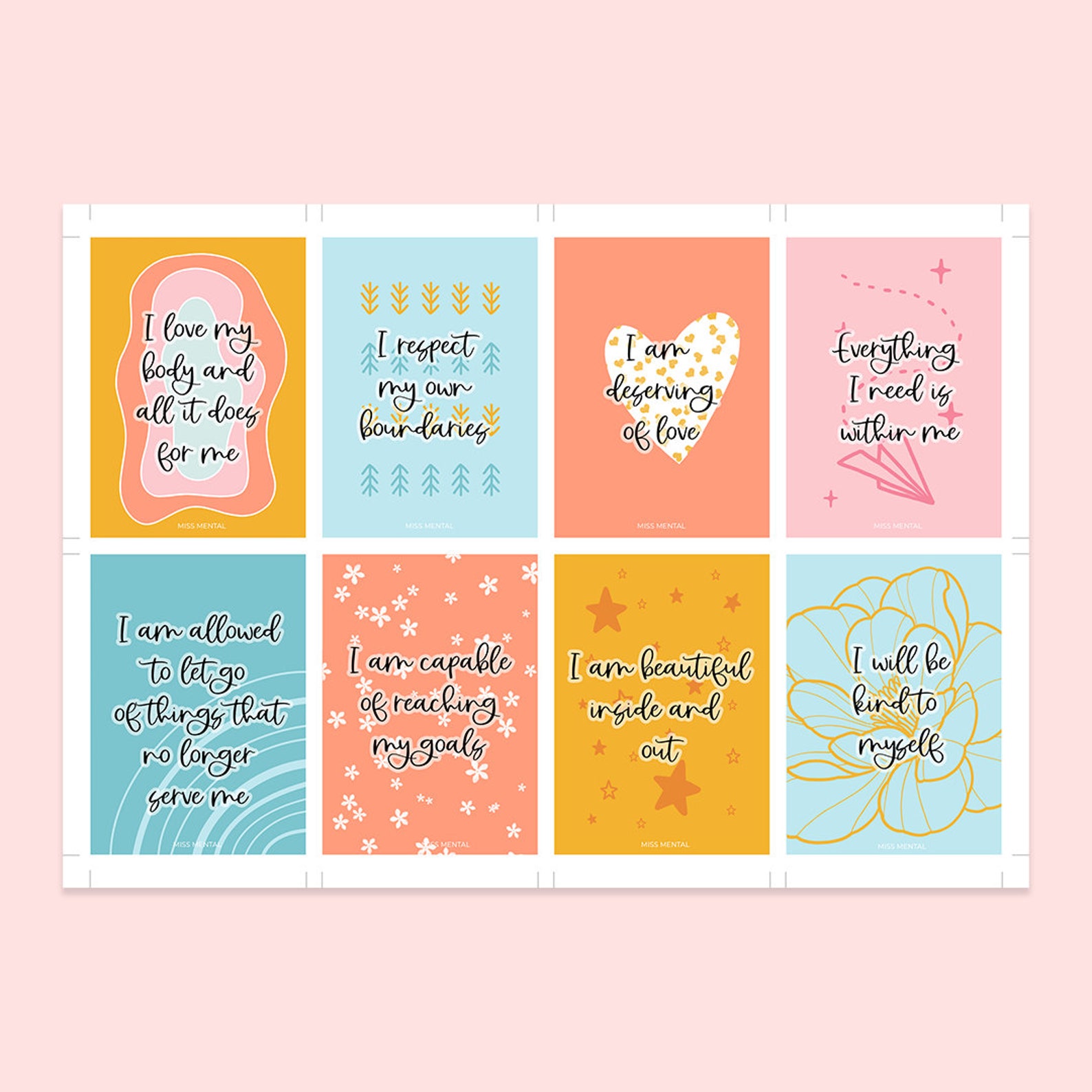 Positive Affirmation Cards for Self-love | Easy to Print at Home Quote ...