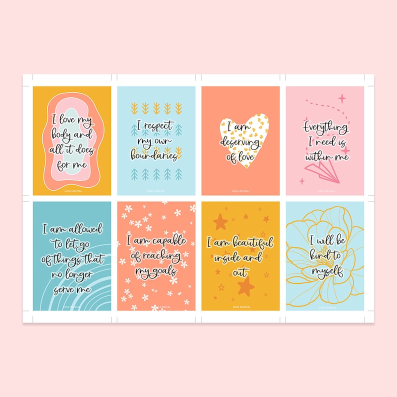Positive Affirmation Cards for Self-love | Easy to Print at Home Quote ...