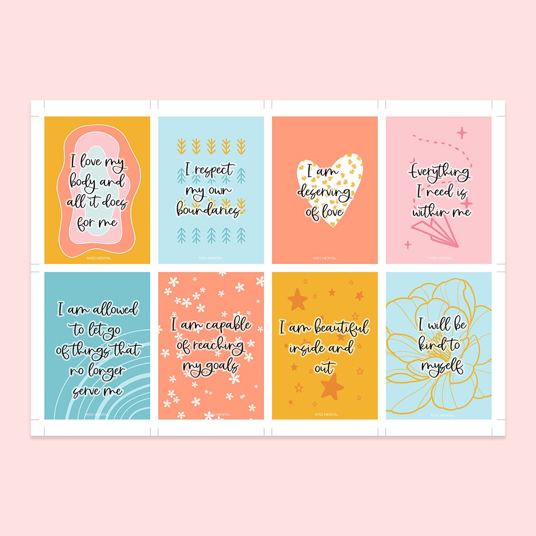 Positive Affirmation Cards for Self-love Easy to Print at Home Quote ...