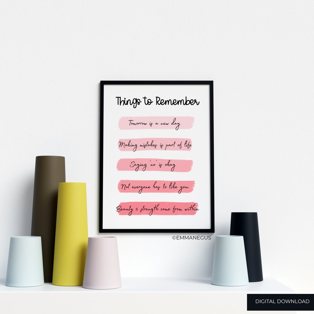 Things to Remember Affirmation | Positive Quote | School Counselor ...