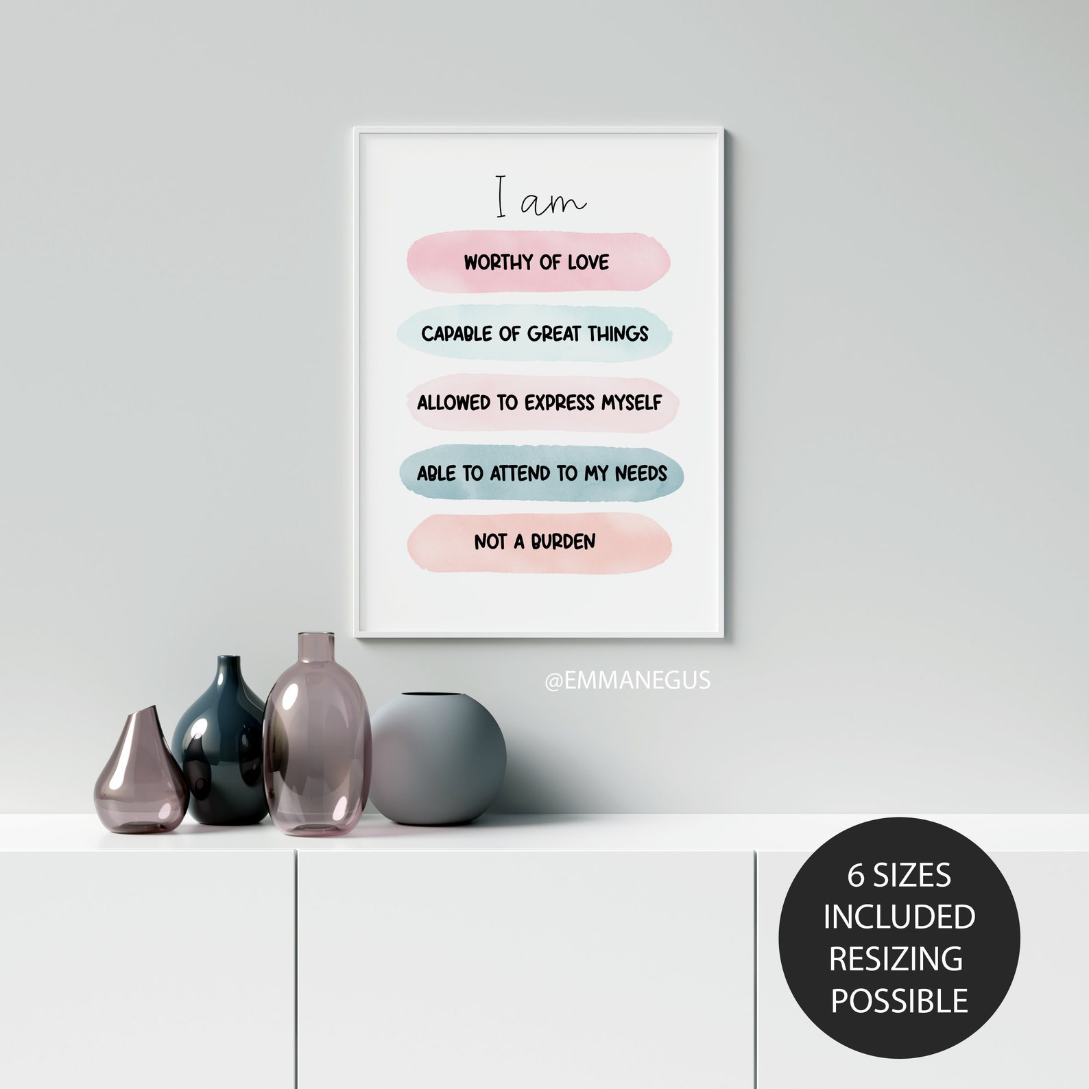 I Am Affirmations, Positive Affirmation Poster, Affirmation Print ...