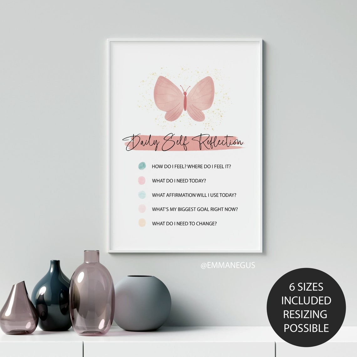Daily Self Reflection Journal Prompts Printable, Digital Journal, Daily ...