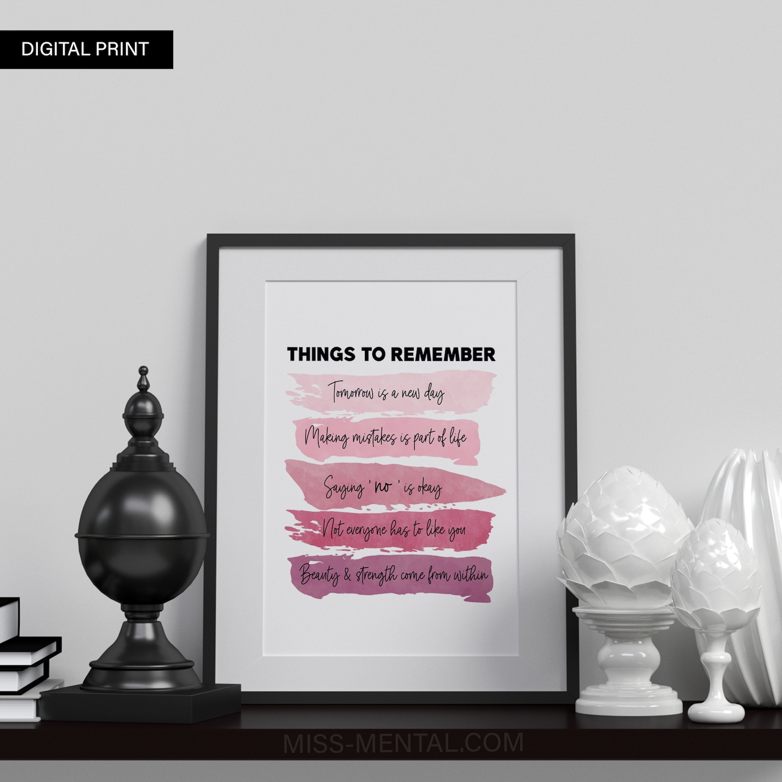 Original Things to Remember Print Pink Edition. Mental Health Reminders ...