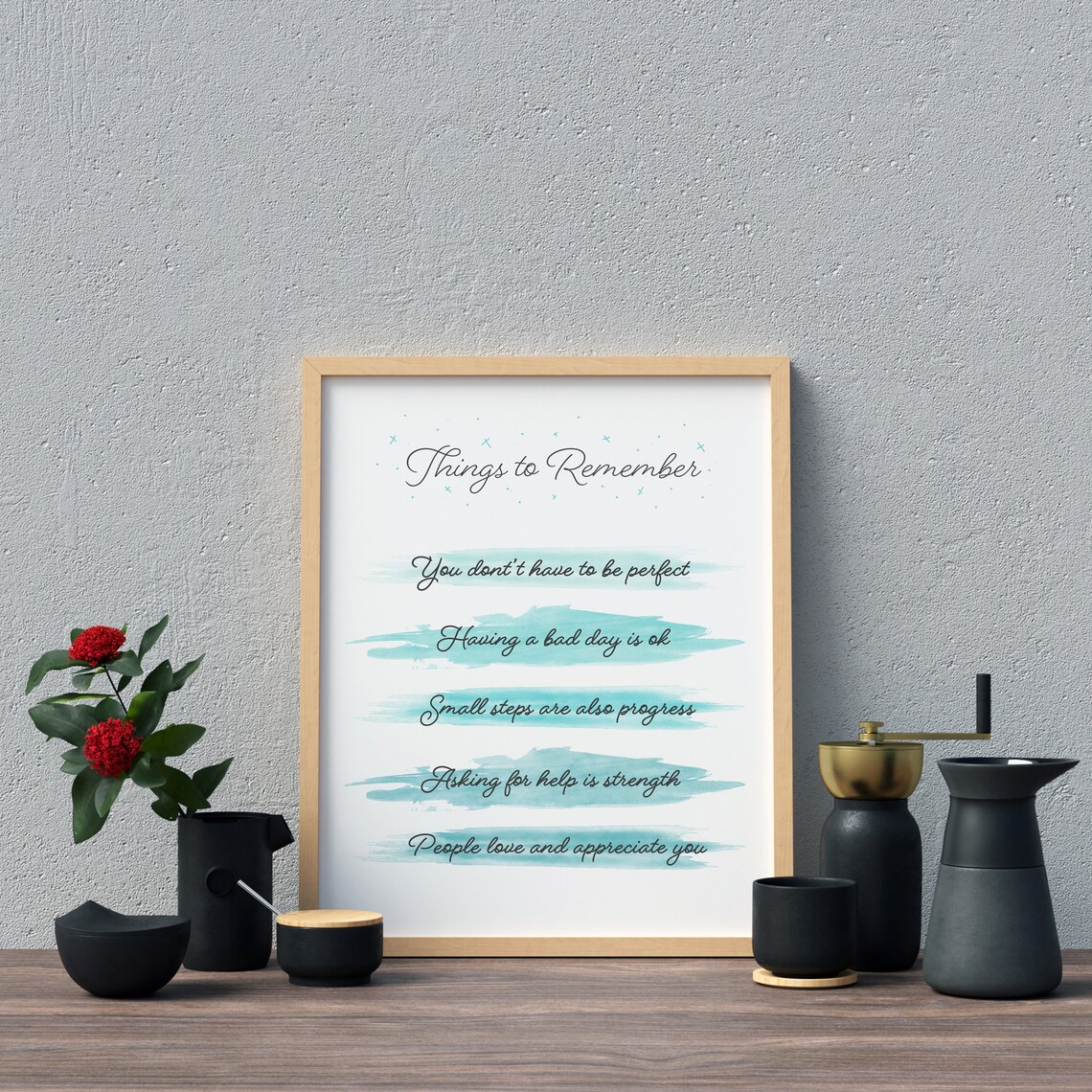 Positive Reminder Poster Wall Print. Things to Remember Wall Decor for ...