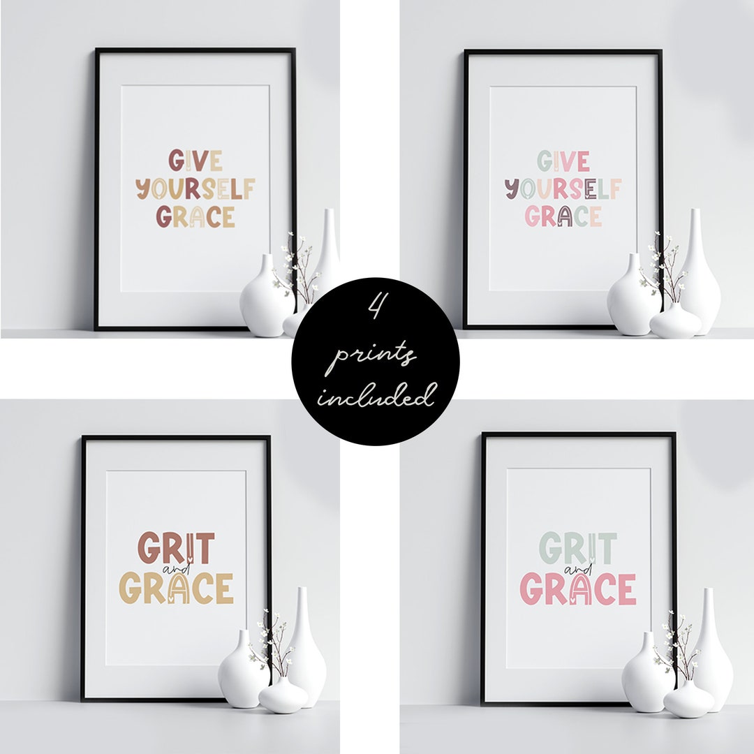 Grace Bundle Printable Wall Art Includes 2 Prints 'give Yourself Grace ...